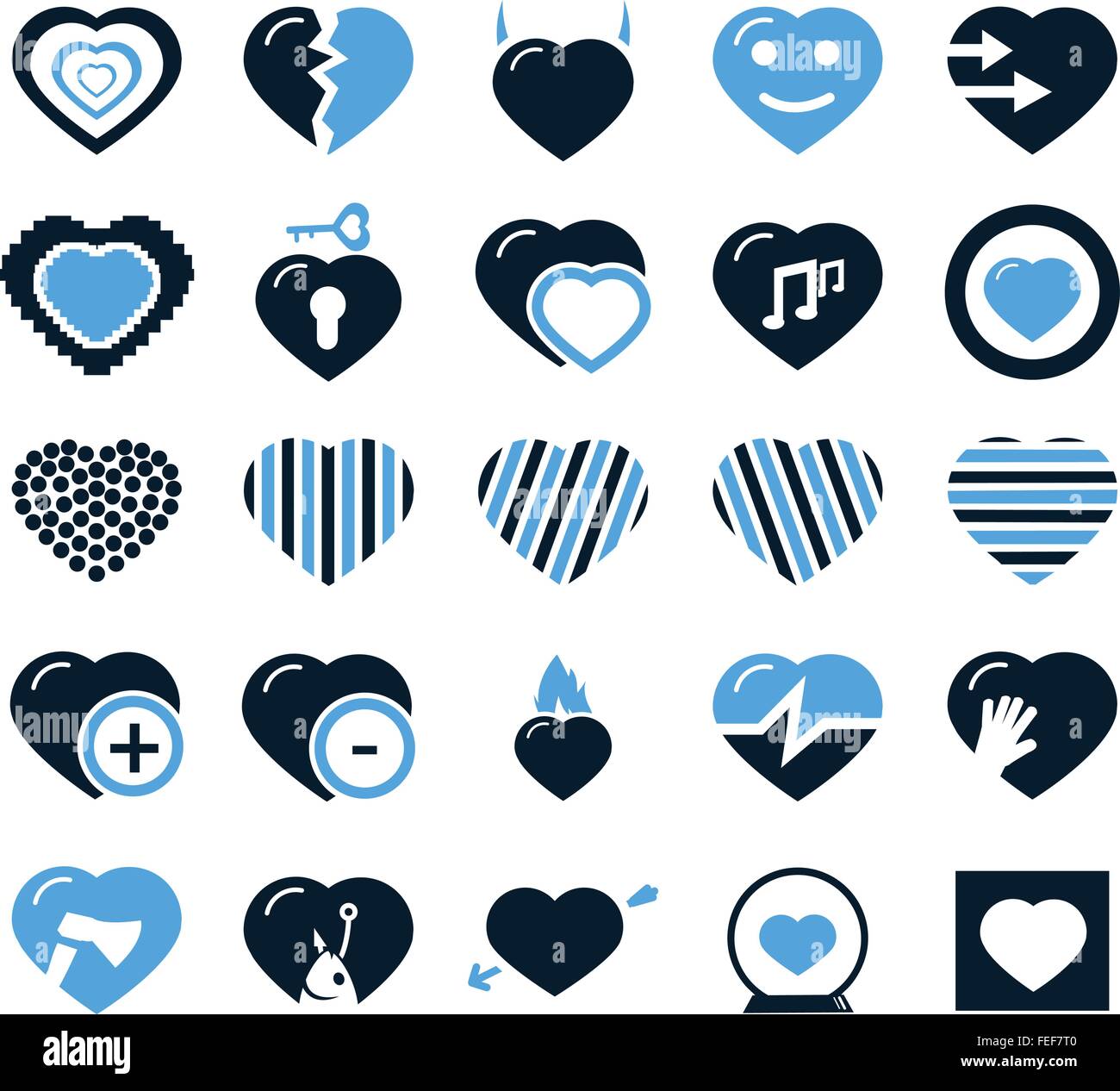 Heart Icon Set Stock Vector Image & Art - Alamy