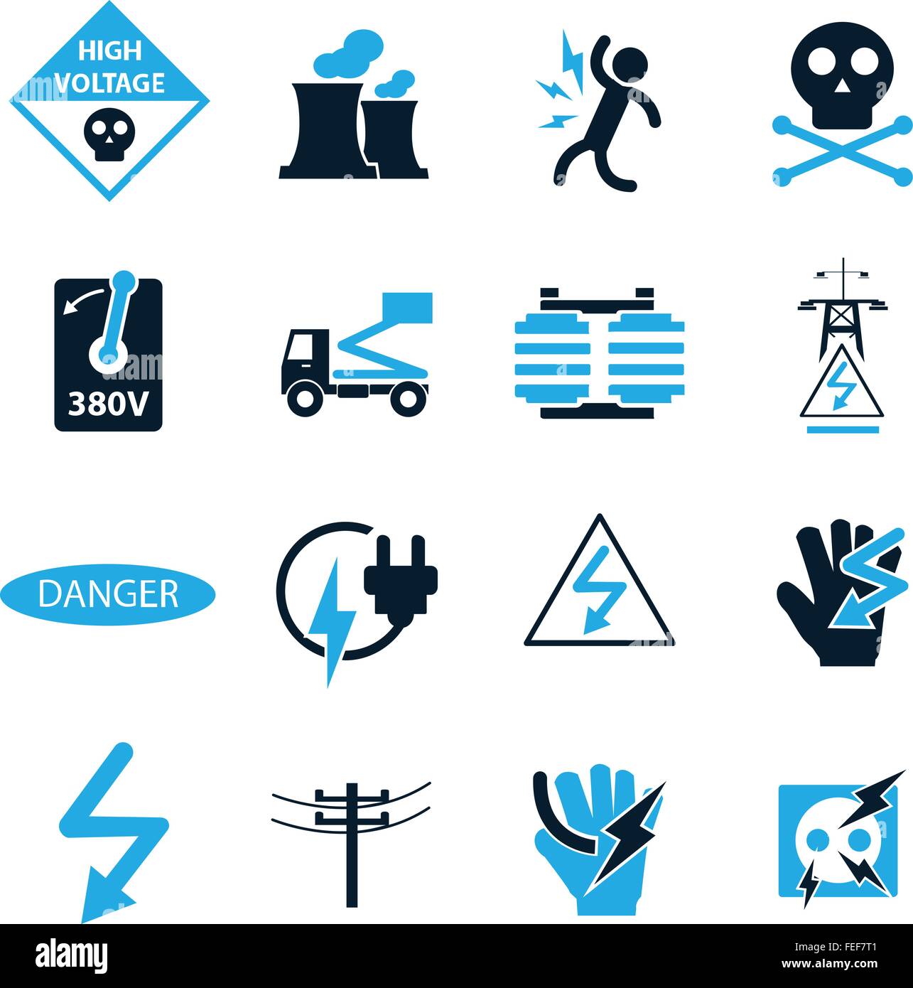 High voltage icons set Stock Vector Image & Art - Alamy