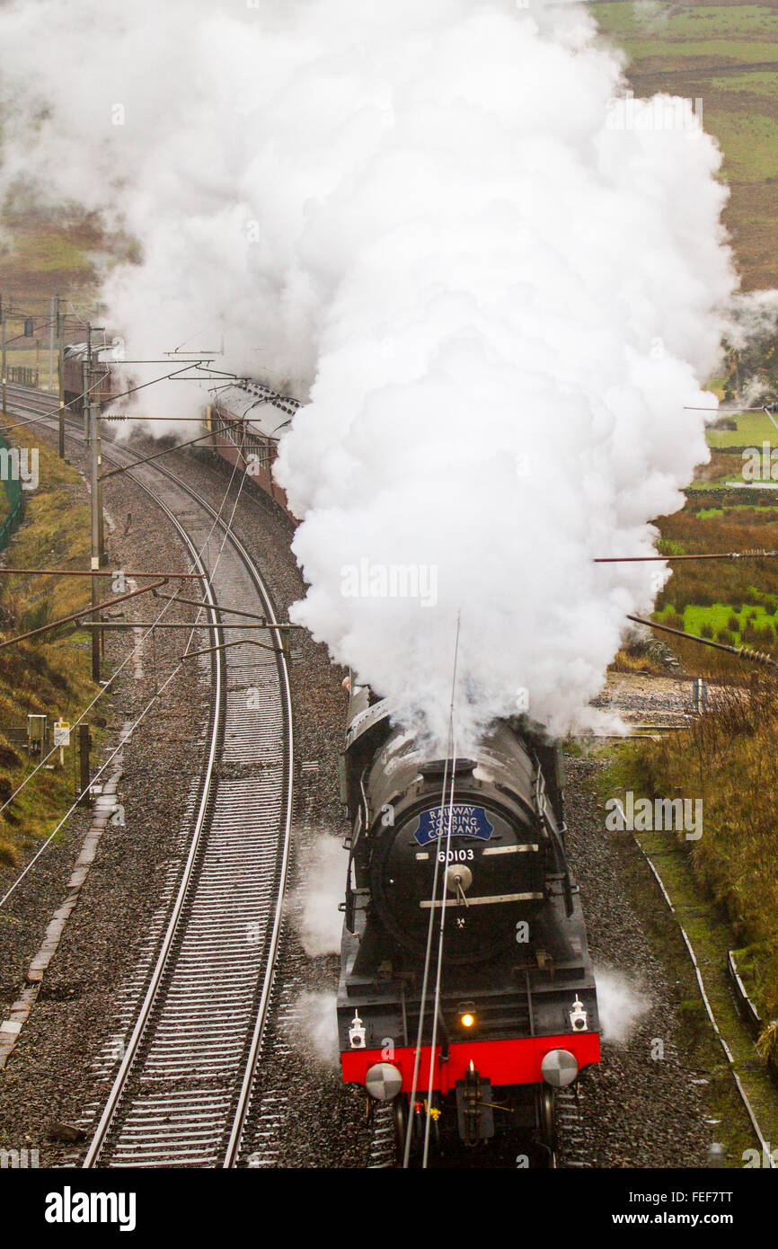 Steam Locomotive BR 60103 FLYING SCOTSMAN travelling up the West Coast ...