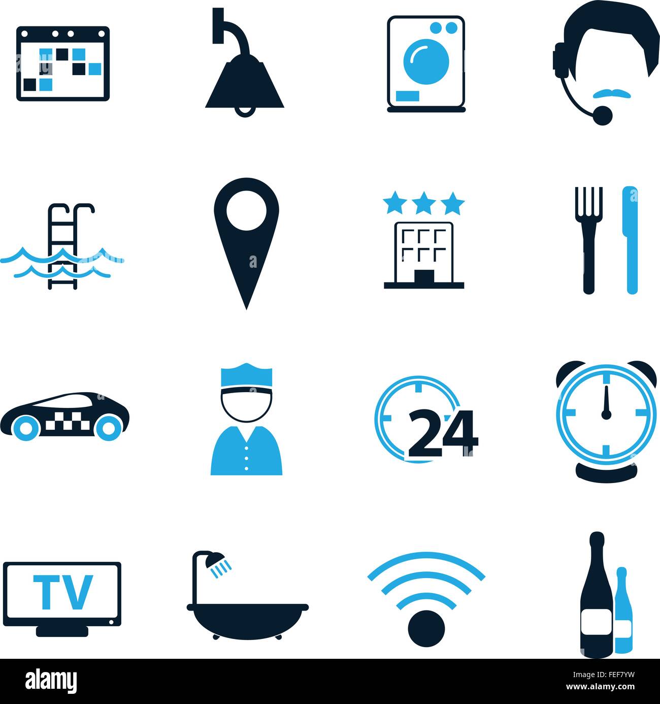 Hotel room icons set Stock Vector Image & Art - Alamy