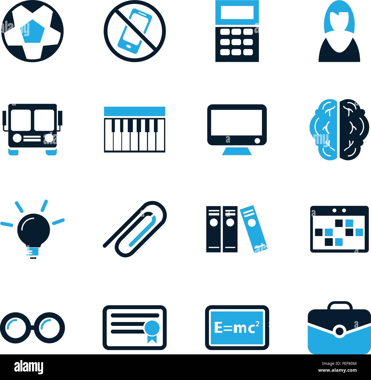 School Icons set Stock Vector Image & Art - Alamy