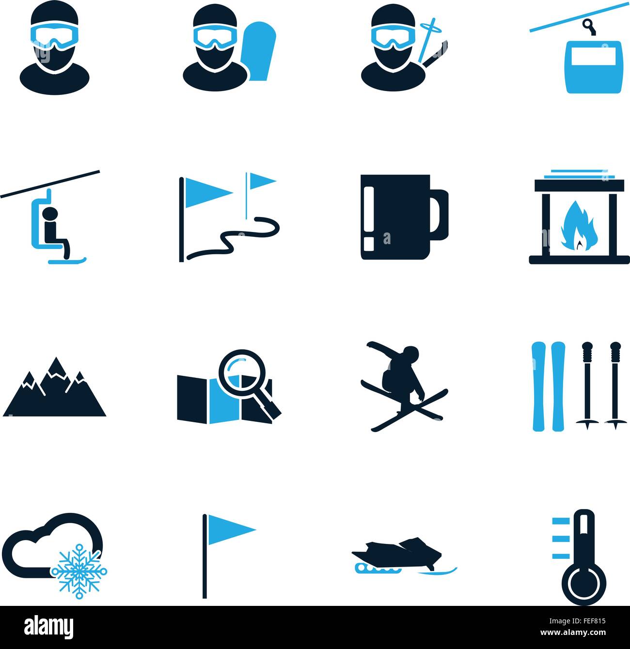 Skiing icon set Stock Vector Image & Art - Alamy