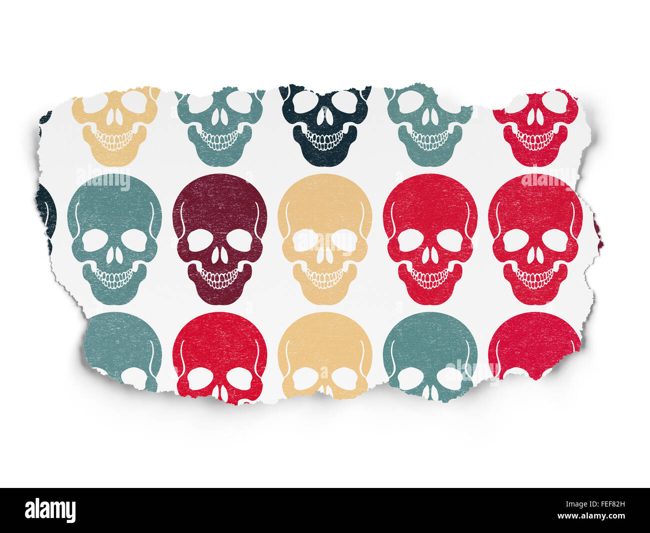 Health concept: Scull icons on Torn Paper background Stock Photo - Alamy