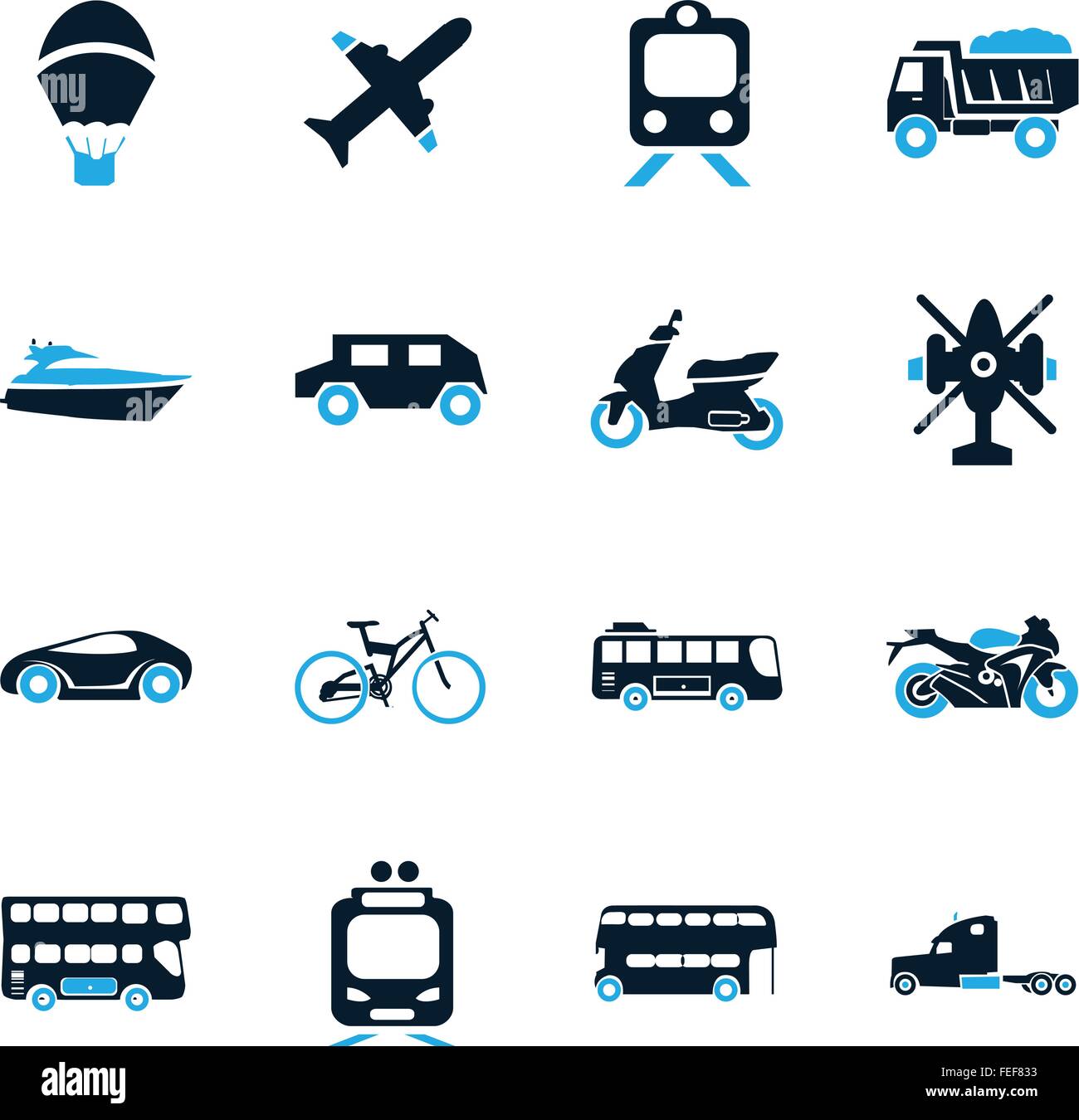 Transport types icons set Stock Vector Image & Art - Alamy