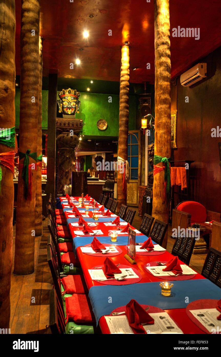 Exotic, rustic Asian themed dining room Stock Photo - Alamy