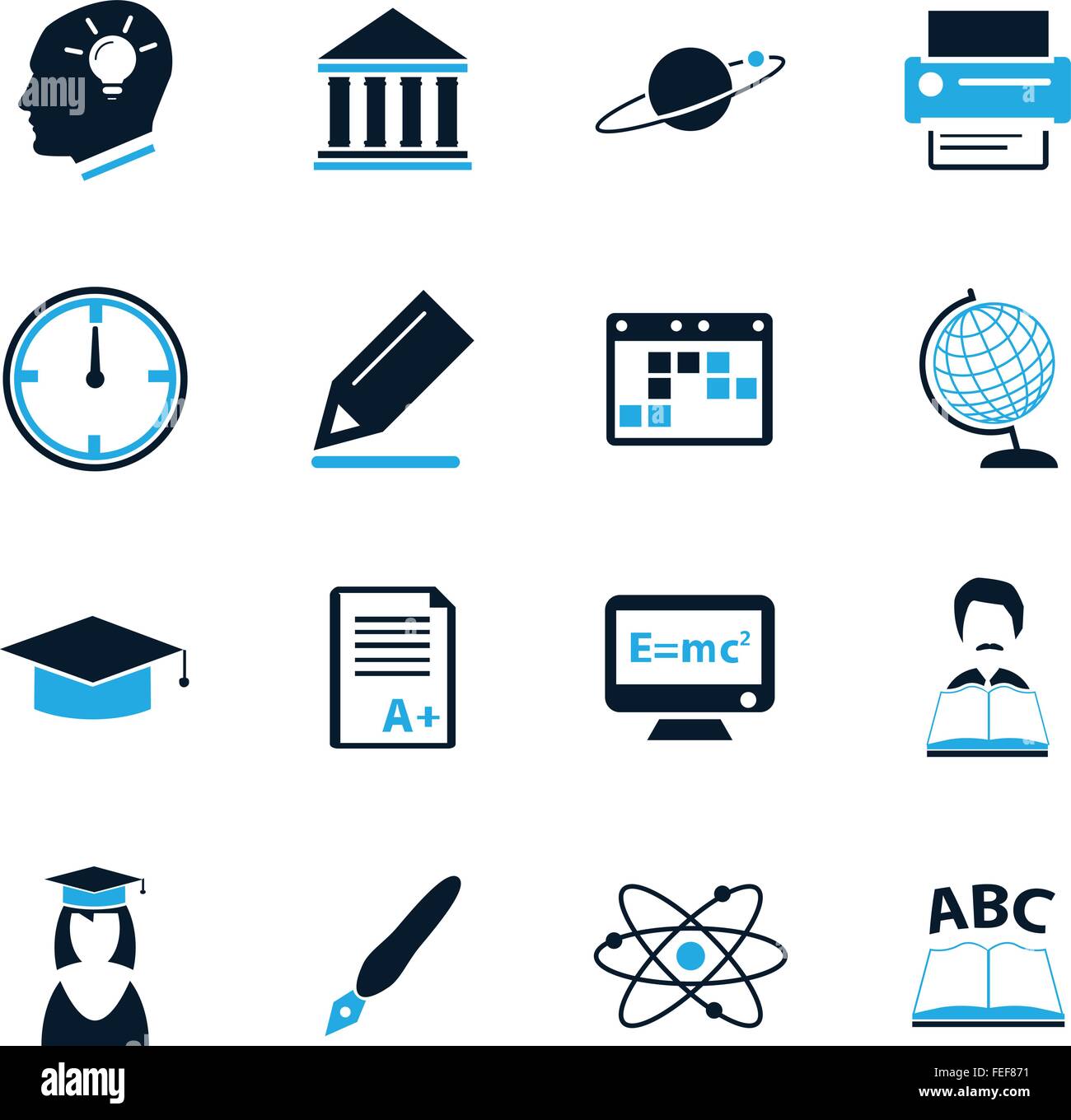 University icons set Stock Vector Image & Art - Alamy