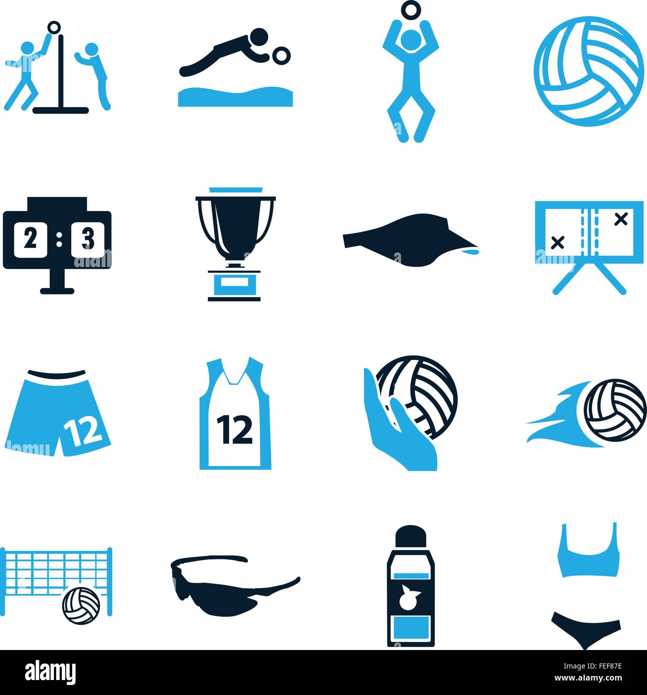 Volleyball icon set Stock Vector Image & Art - Alamy