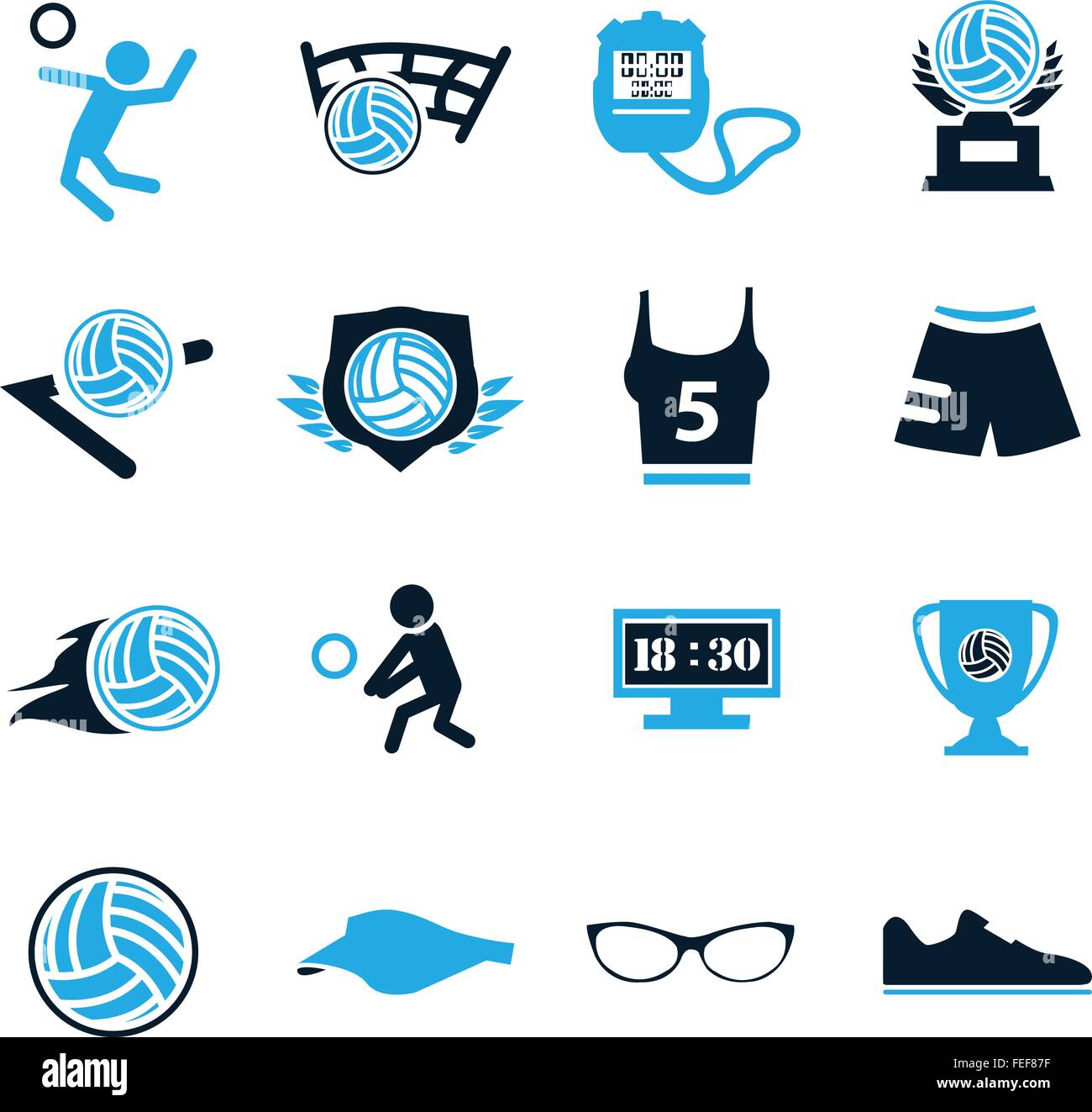 Volleyball icon set Stock Vector Image & Art - Alamy