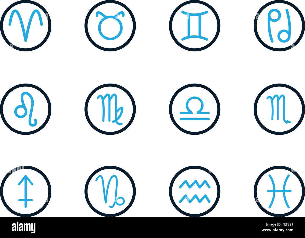 Zodiac icon set Stock Vector Image & Art - Alamy