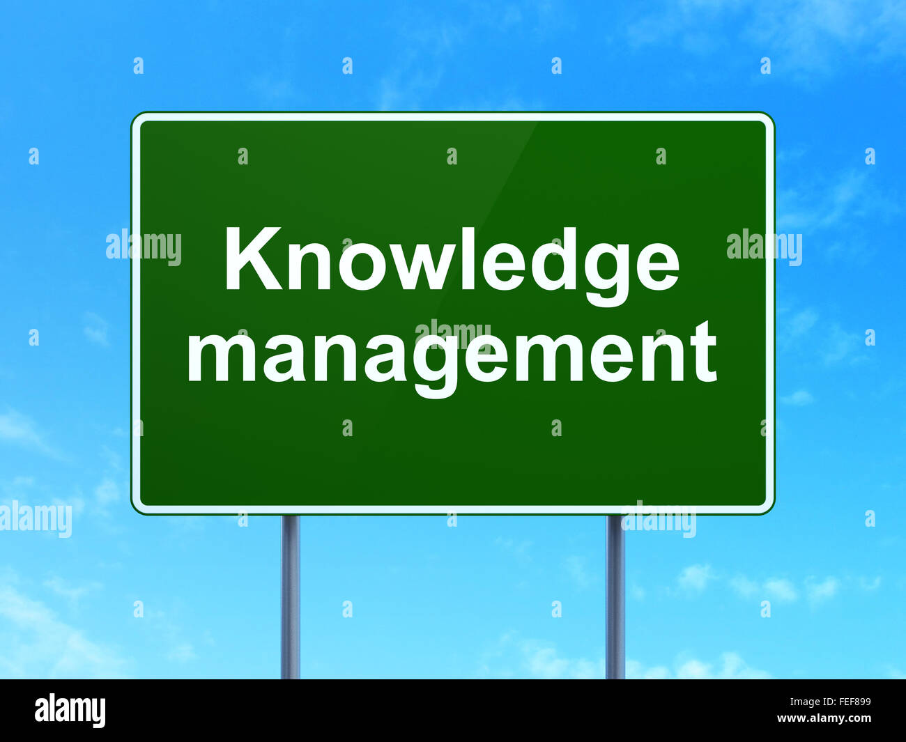 Learning concept: Knowledge Management on road sign background Stock ...