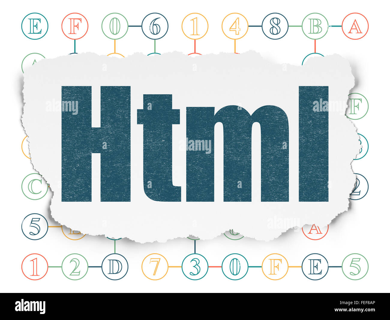 Programming concept: Html on Torn Paper background Stock Photo - Alamy