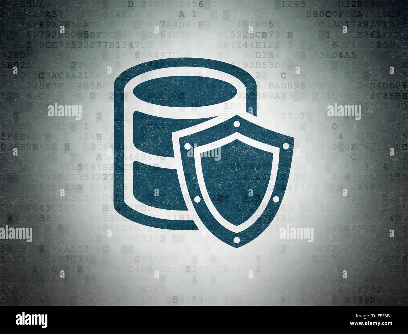 Software concept: Database With Shield on Digital Paper background ...