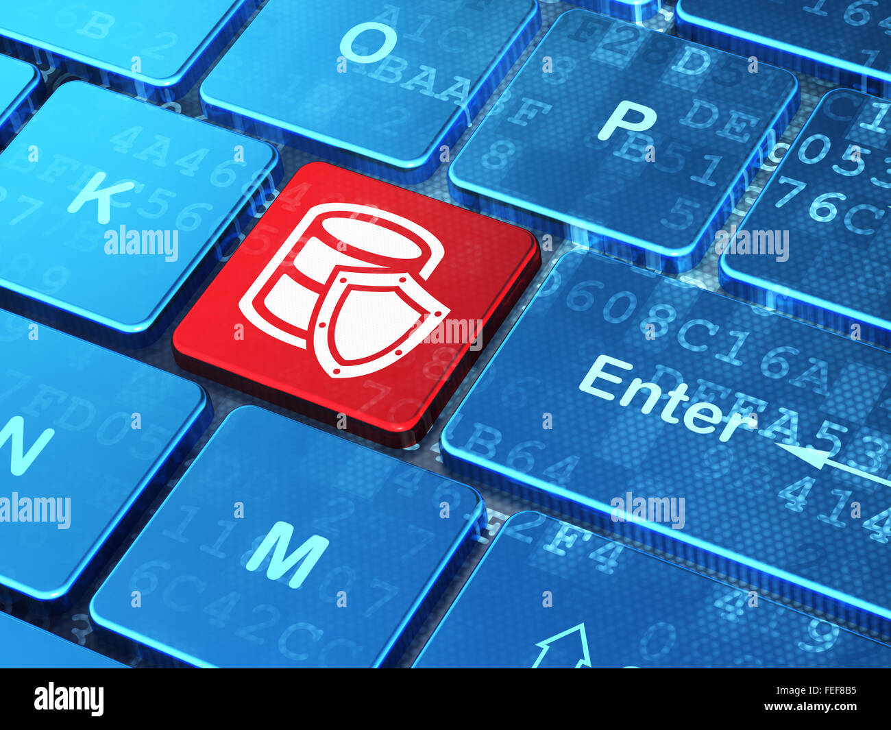 Software concept: Database With Shield on computer keyboard background Stock Photo - Alamy