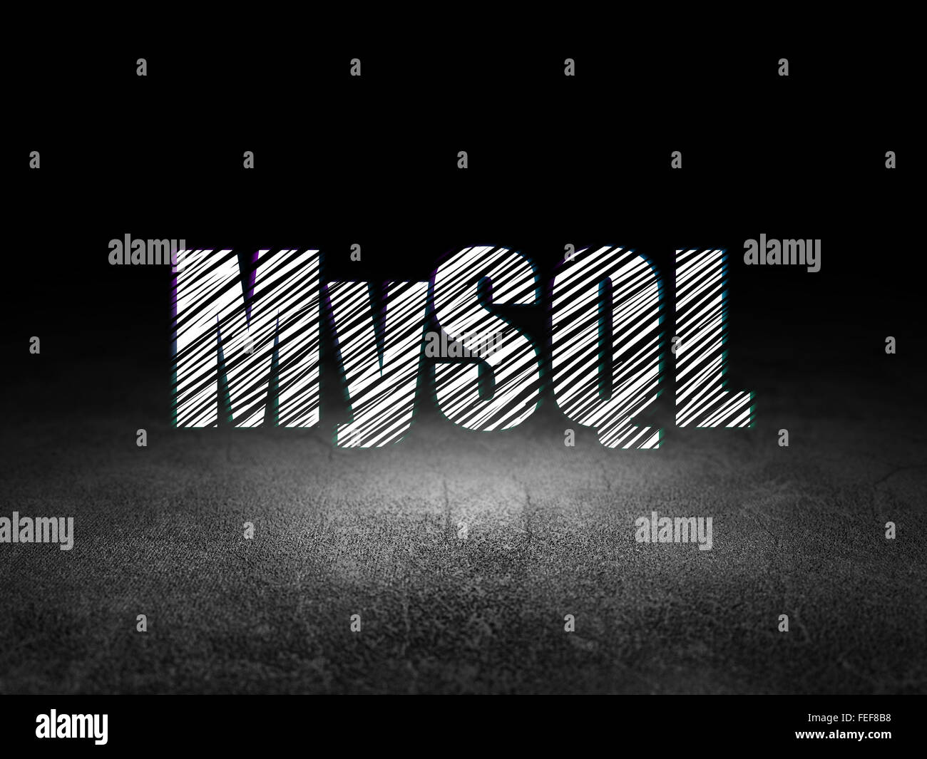 Programming concept: MySQL in grunge dark room Stock Photo - Alamy