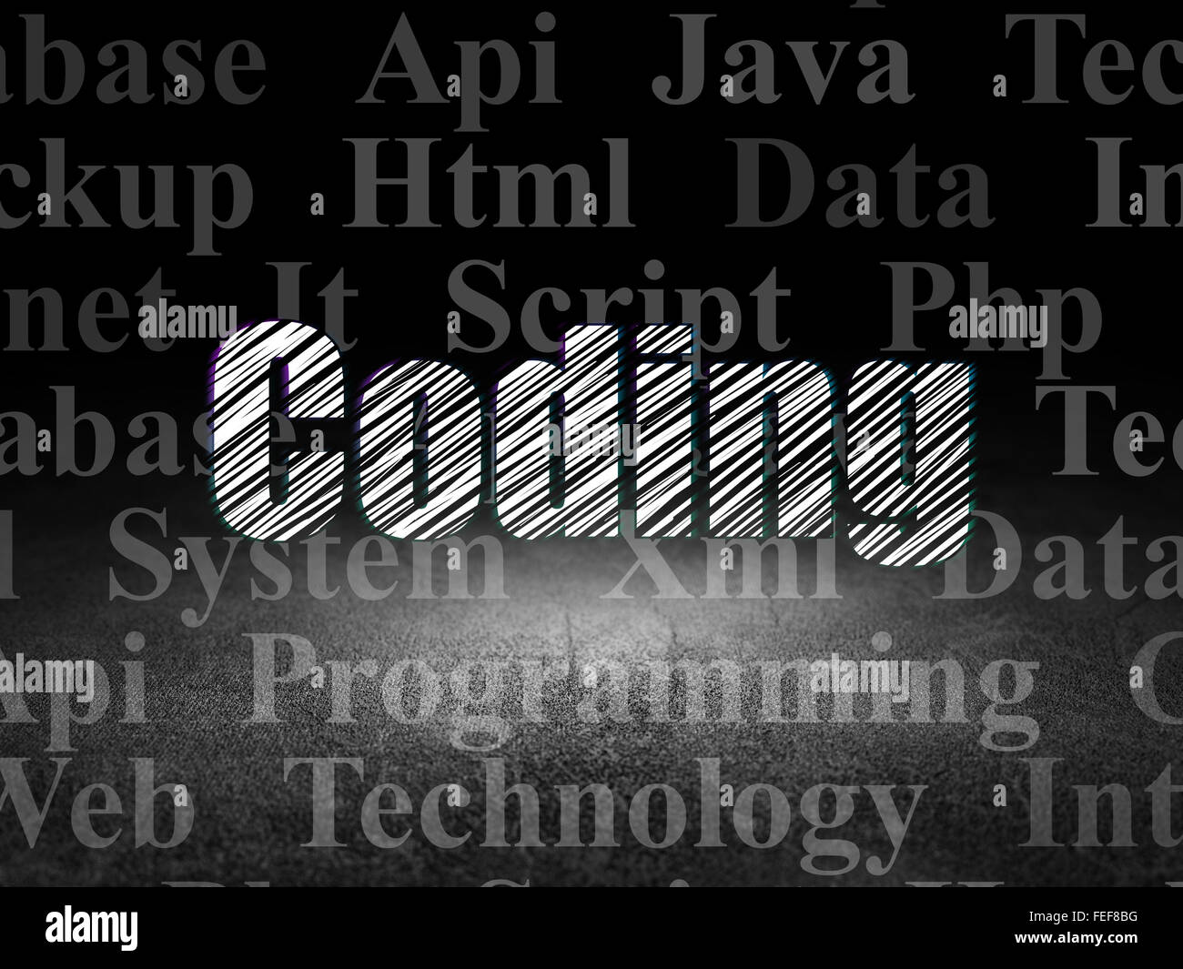 Software concept: Coding in grunge dark room Stock Photo - Alamy