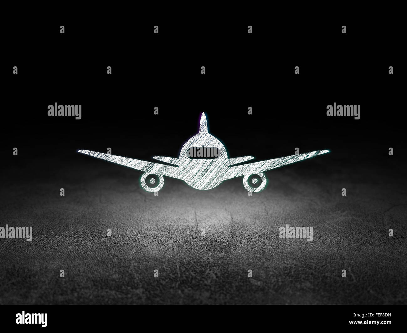 Tourism concept: Aircraft in grunge dark room Stock Photo - Alamy