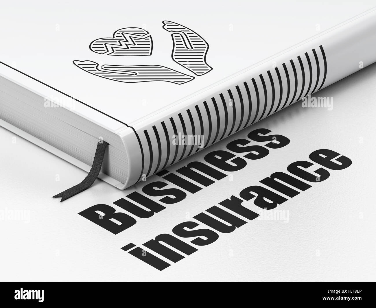 Insurance concept: book Heart And Palm, Business Insurance on white ...