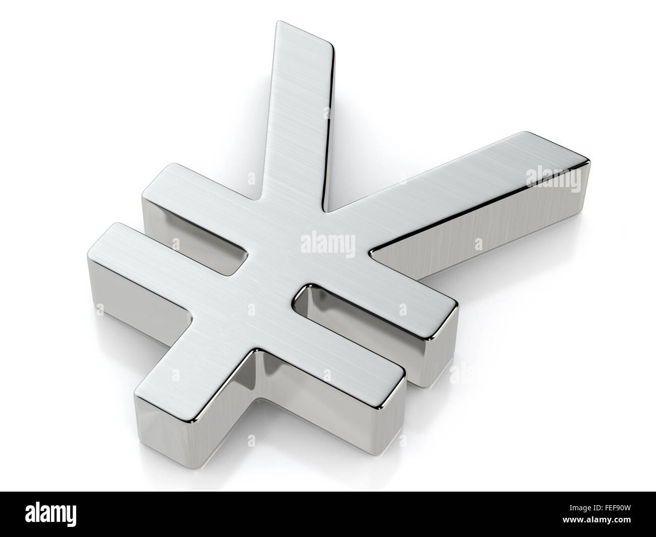 Metallic yen symbol on a white background Stock Photo - Alamy