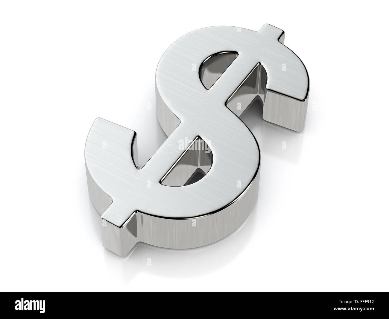 Metallic dollar symbol on a white background Stock Photo - Alamy