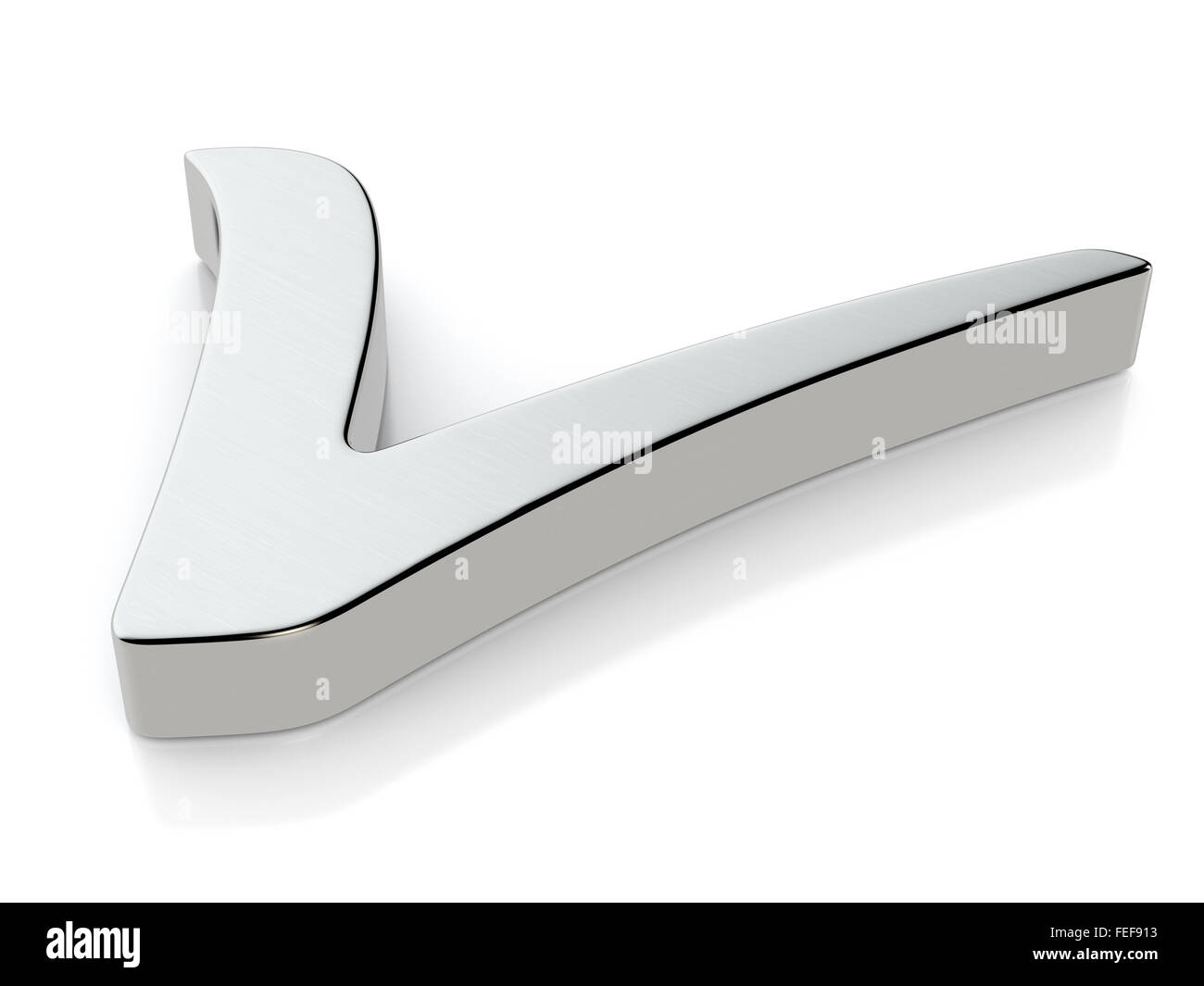 Metallic check symbol on a white background Stock Photo - Alamy