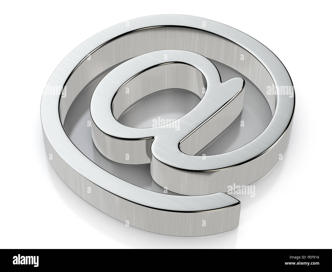 Metallic email symbol on a white background Stock Photo - Alamy