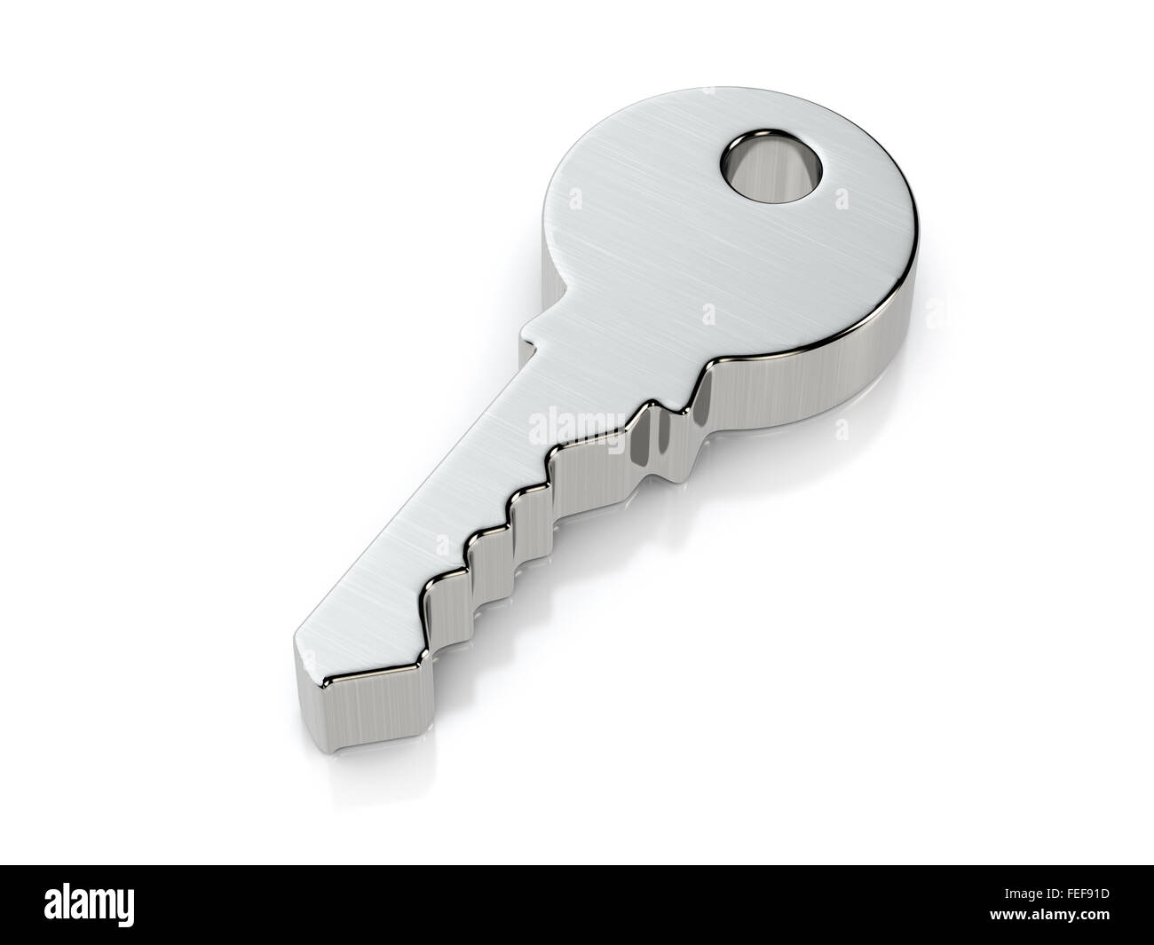 Metallic key symbol on a white background Stock Photo - Alamy