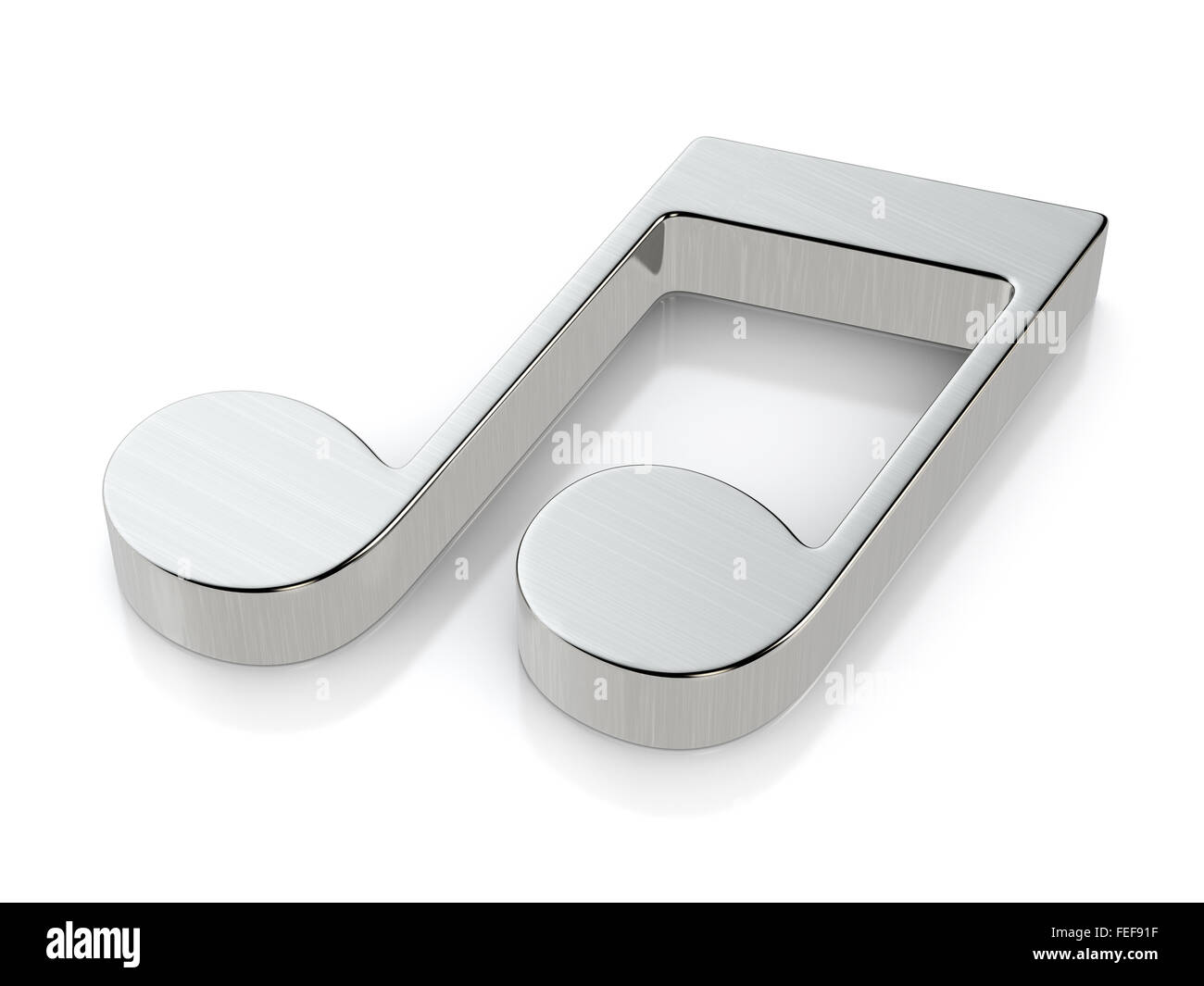 Metallic music note symbol on a white background Stock Photo - Alamy