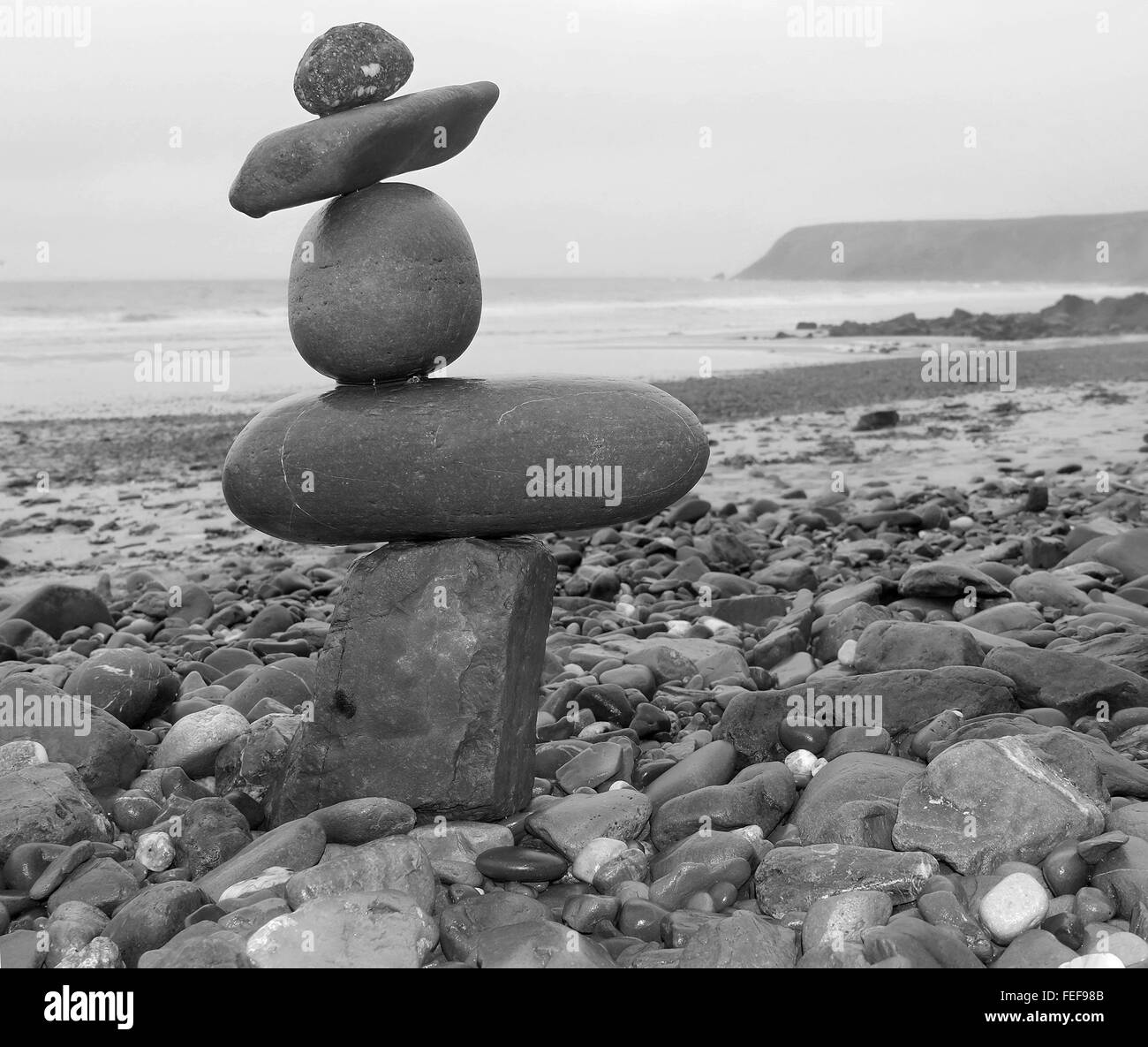 Stones on top of each other Black and White Stock Photos & Images - Alamy