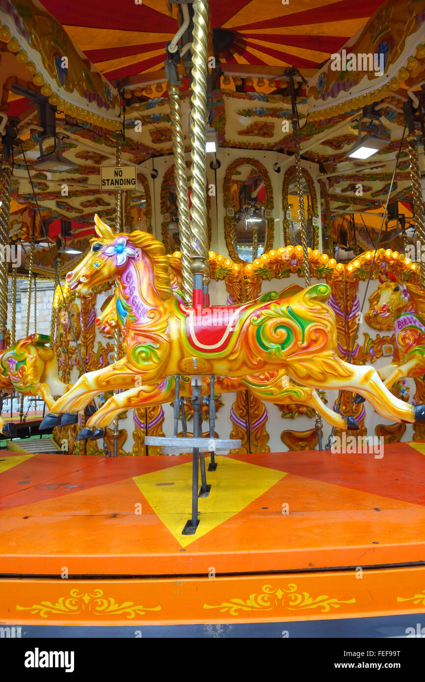 Fairground attraction - Carousel , London UK Stock Photo - Alamy