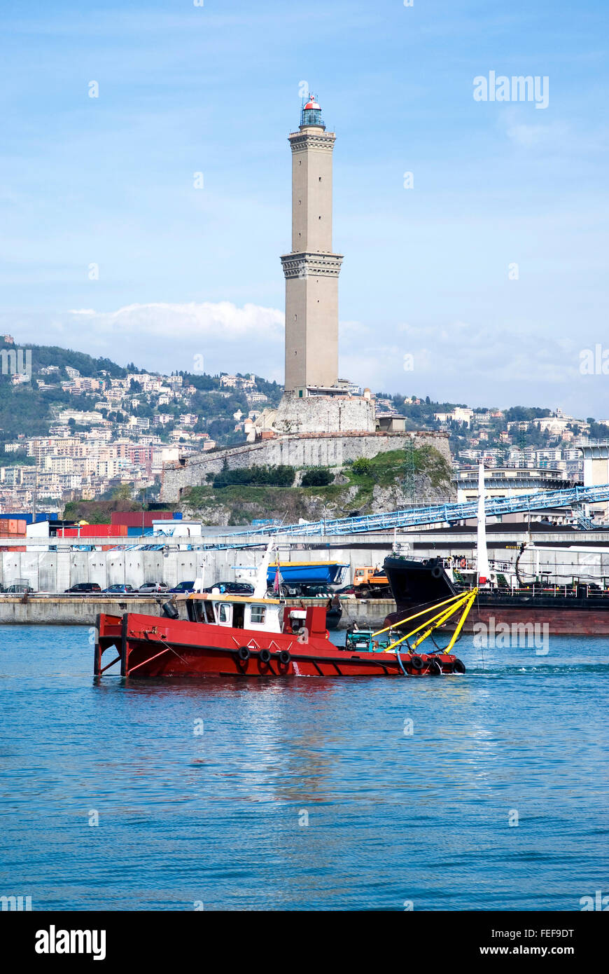 The old Lighthouse of Genoa, simply called Lanterna Stock Photo - Alamy
