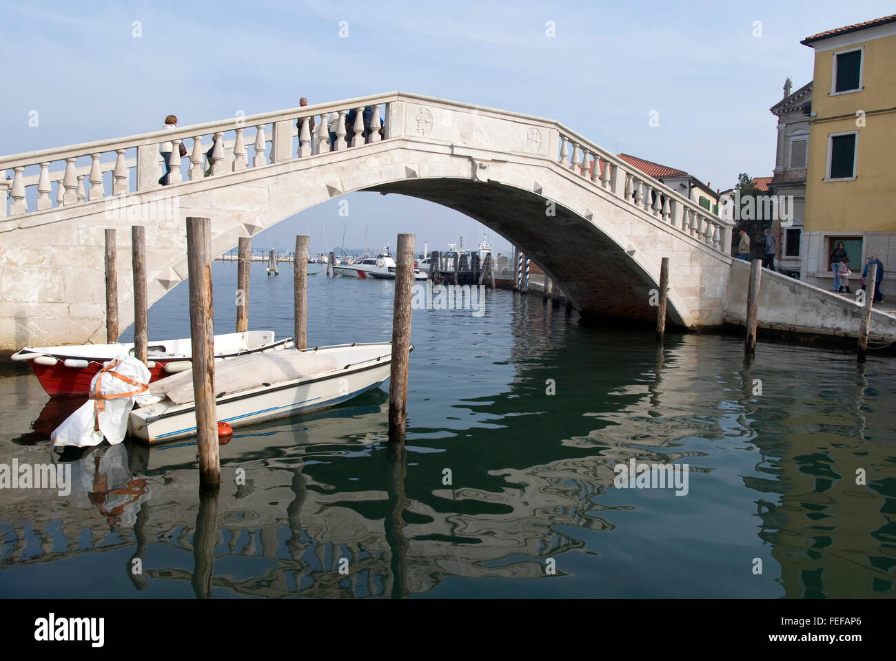 Italy, Chioggia. View Vigo bridge over the Canal Vena Stock Photo - Alamy