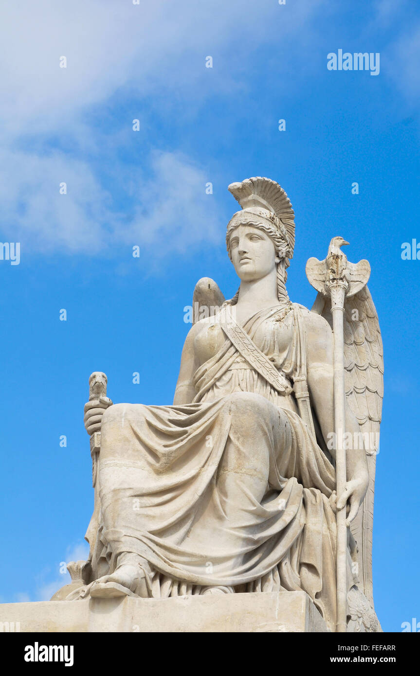 Architectural detail of roman statue in Paris, France Stock Photo - Alamy