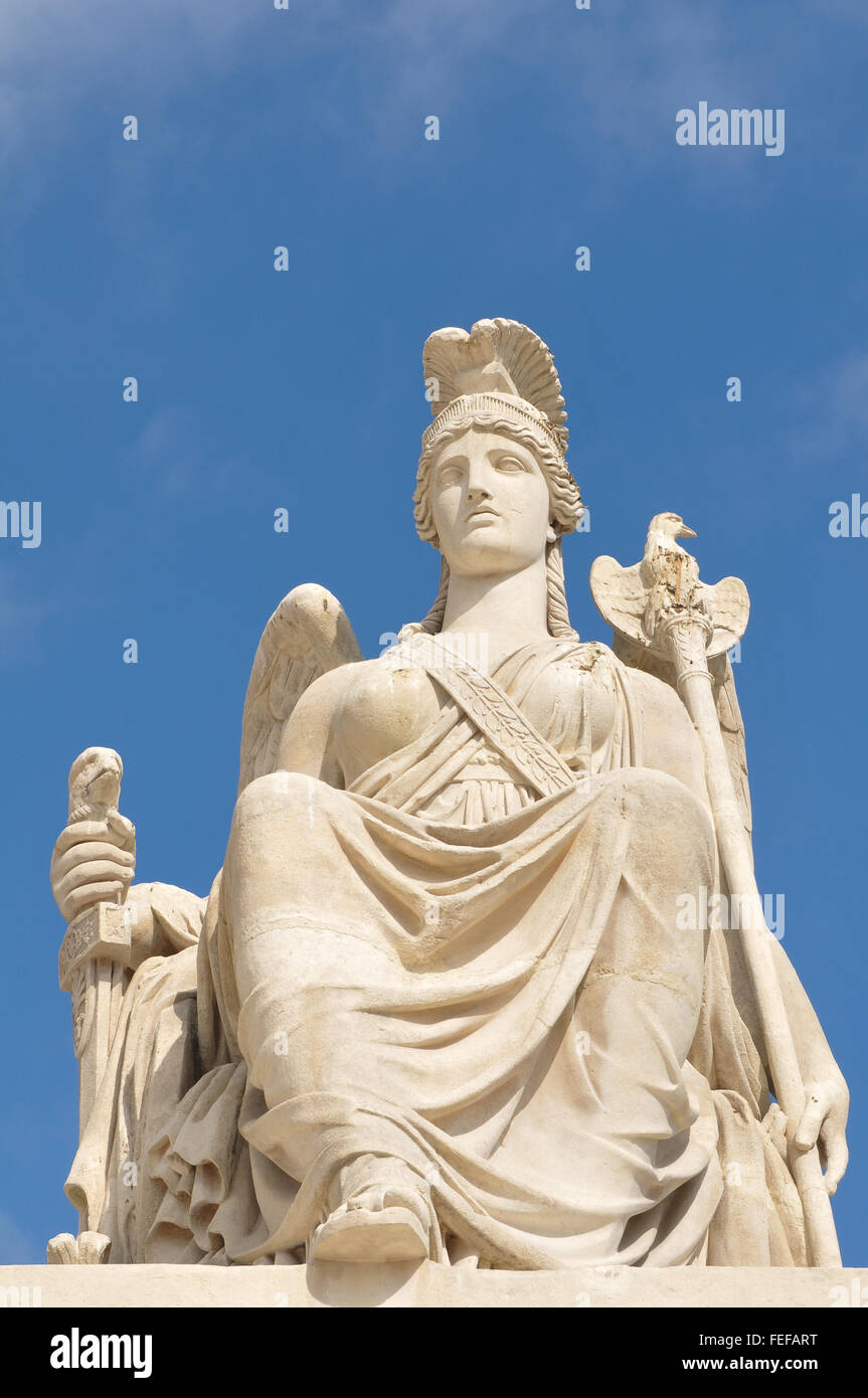 Architectural detail of roman statue in Paris, France Stock Photo - Alamy