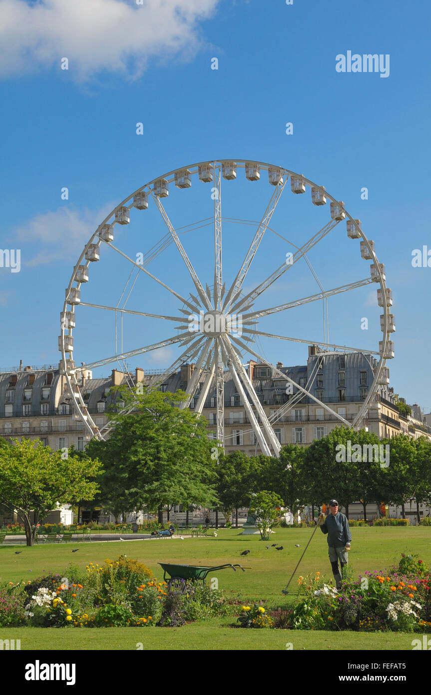 Paris, France - July 8, 2015: Roue de Paris, 60-metre (200 ft) tall ...