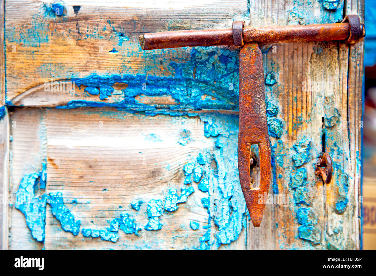 metal brown morocco in africa the old wood facade home and rusty safe ...