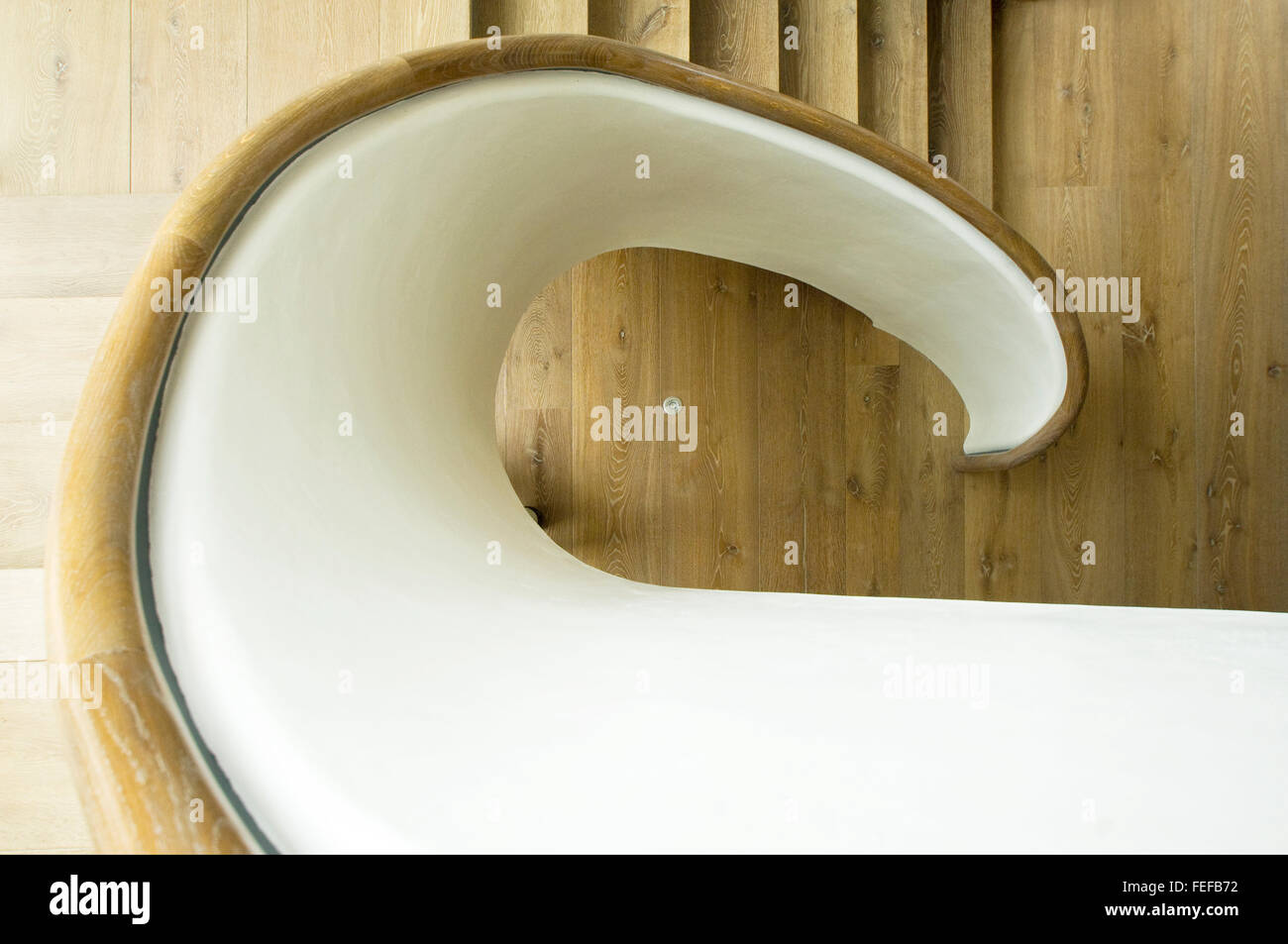 Curly modern stairs with wood floors. Spiral stair case. contemporary ...