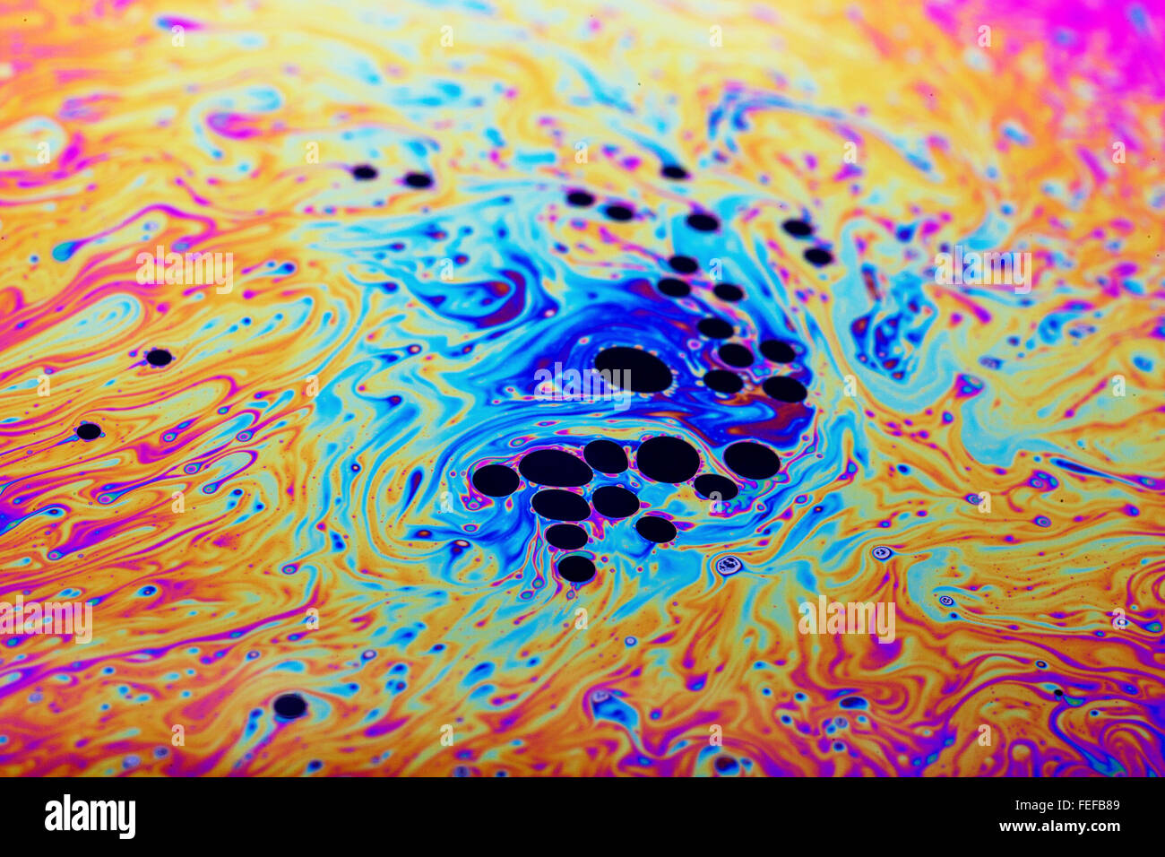 A glimpse of another colorful planet made with the pattern of a soap ...