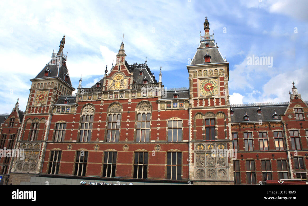 The Amsterdam Central Train Station (Amsterdam CS), Holland Stock Photo ...