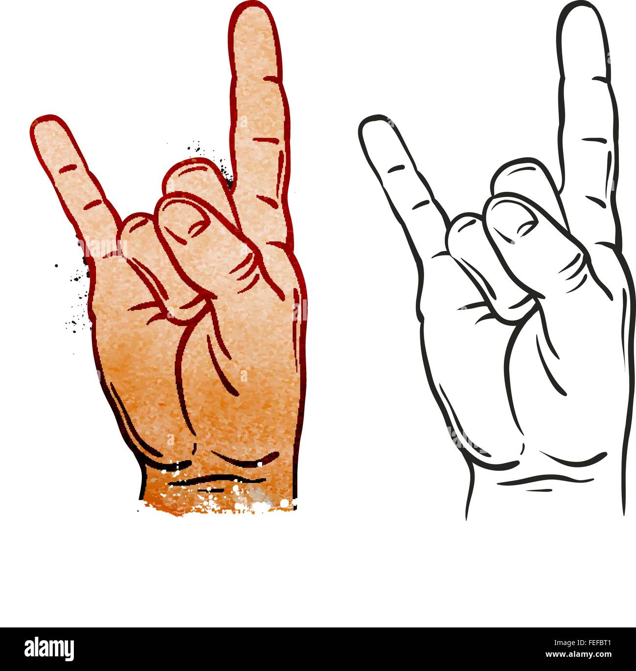 Hand in rock sign. Vector illustration Stock Vector Image & Art - Alamy