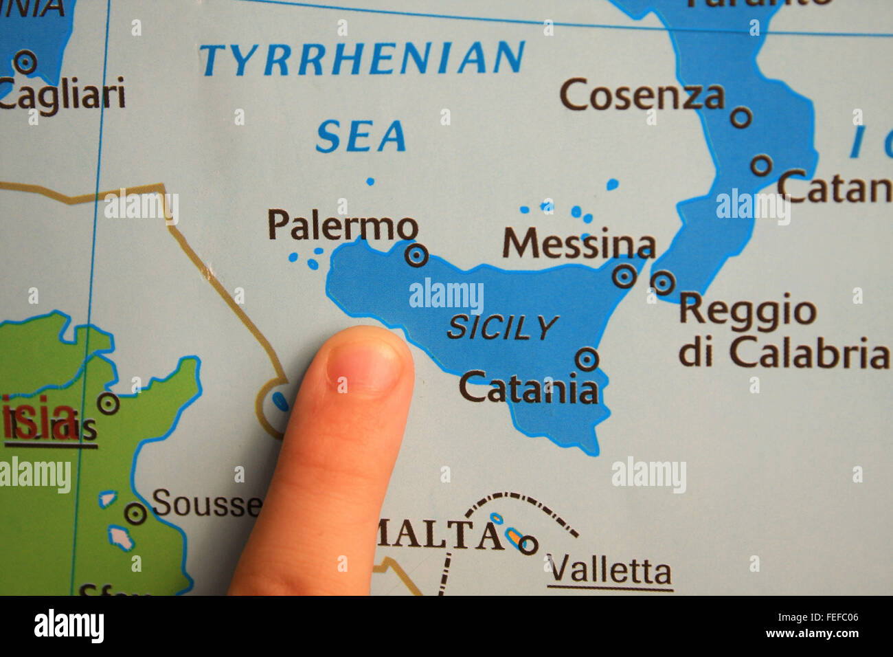 showing Sicily on map Stock Photo - Alamy