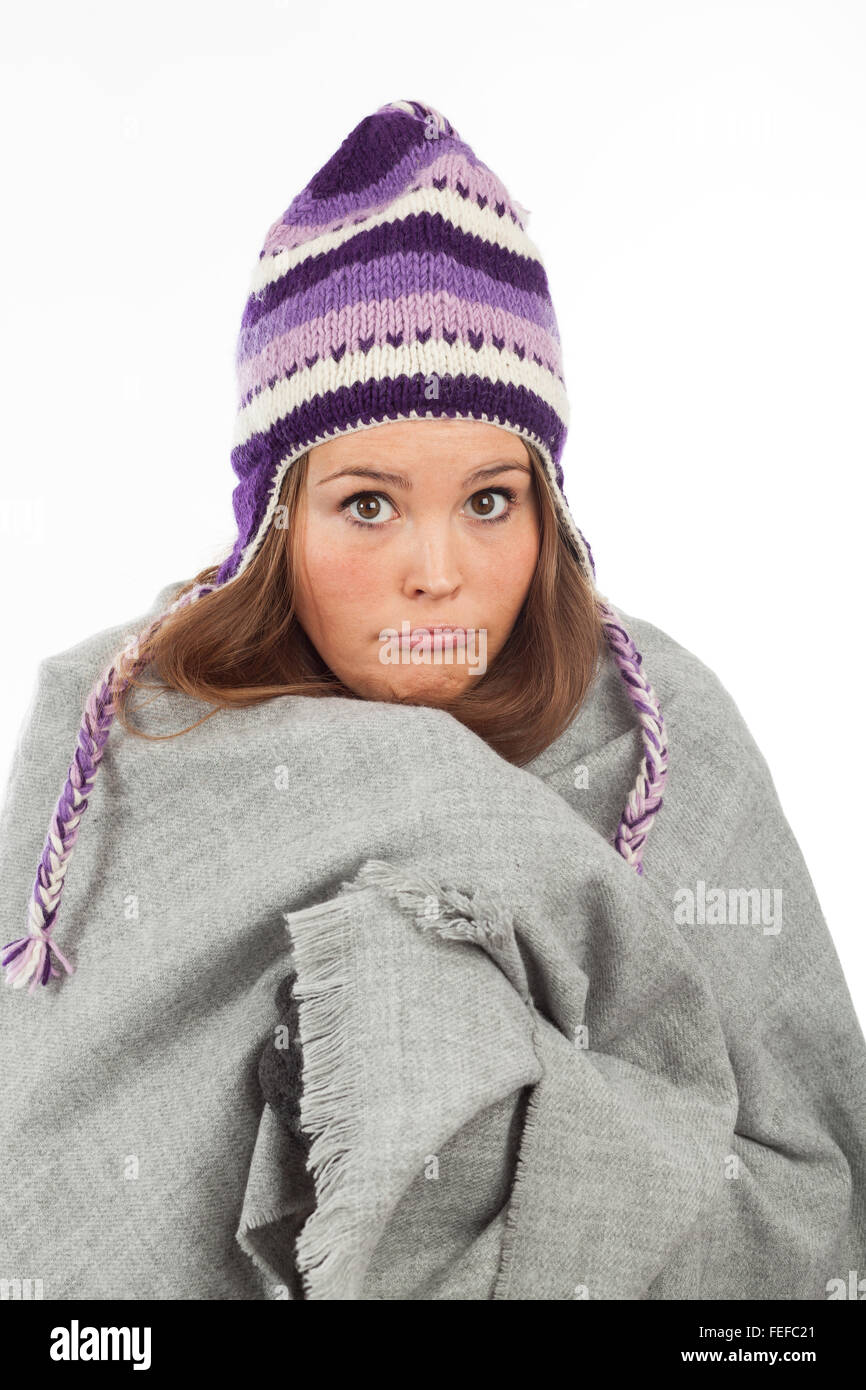 young woman who is cold Stock Photo - Alamy
