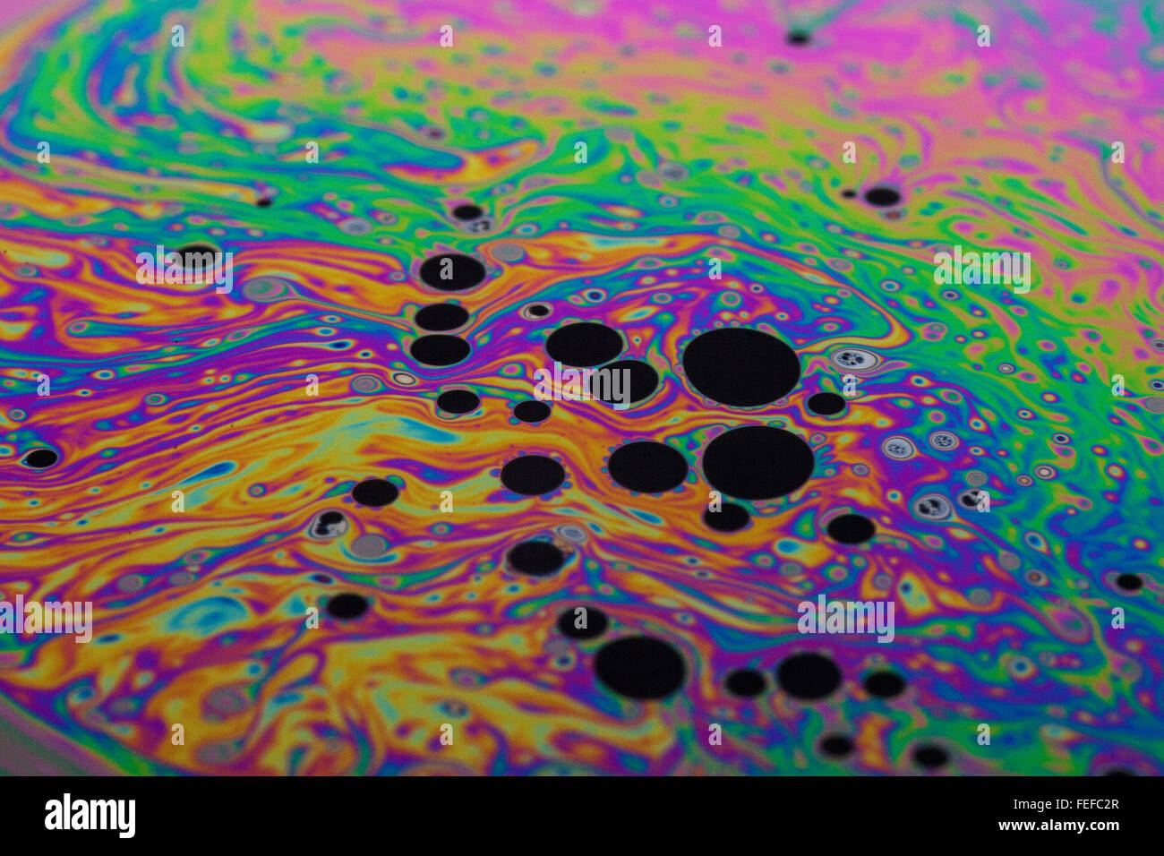 A glimpse of another colorful planet made with the pattern of a soap ...