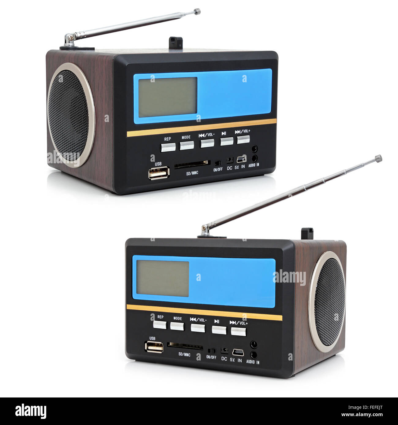 Mini speaker - FM receiver with card-reader and USB Stock Photo - Alamy