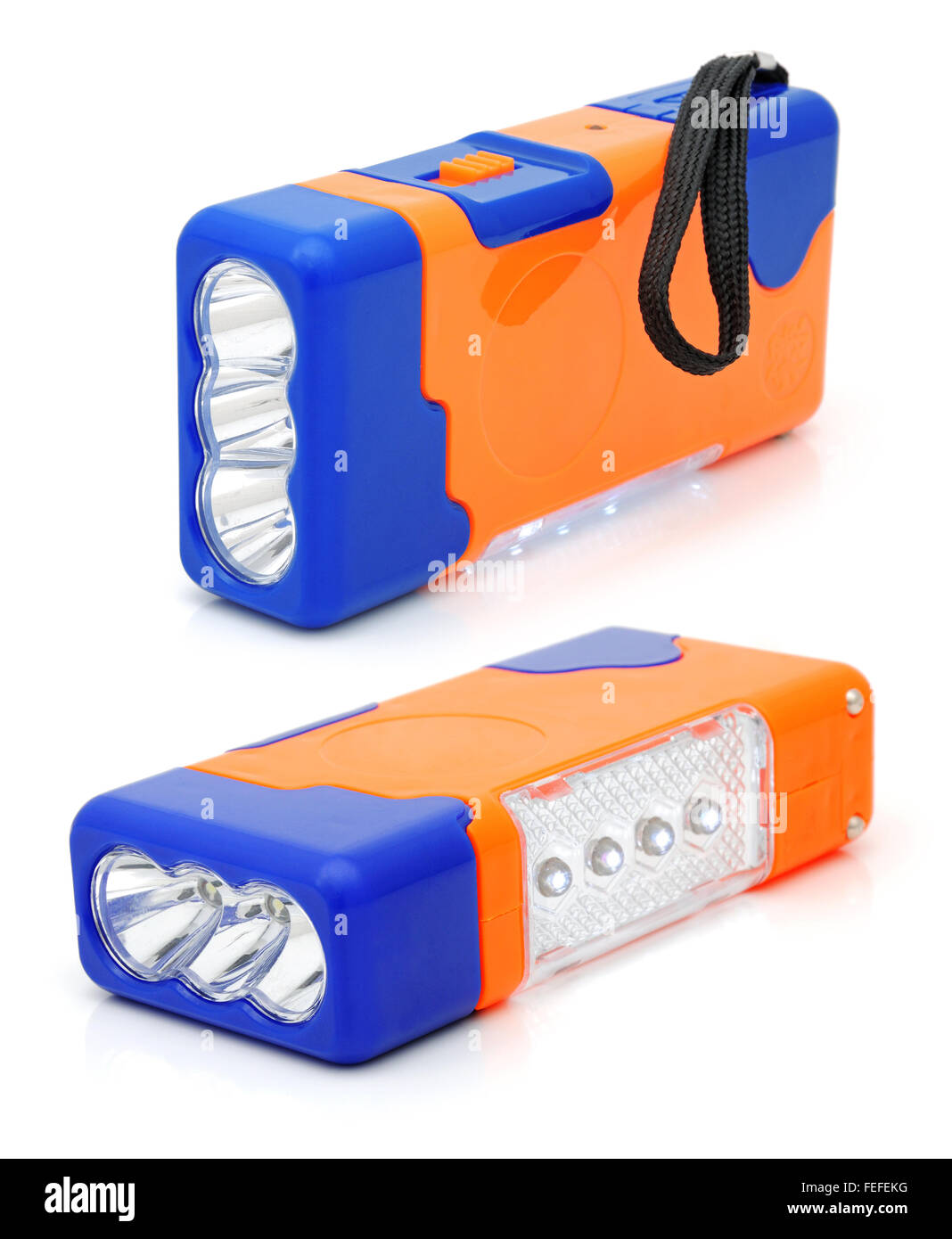 Electric LED torches isolated on a white background. Set Stock Photo ...