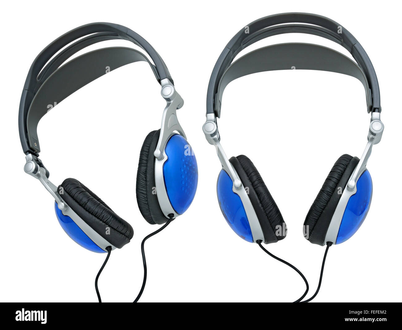 Stereo ear-phones for music listening isolated on a white background ...