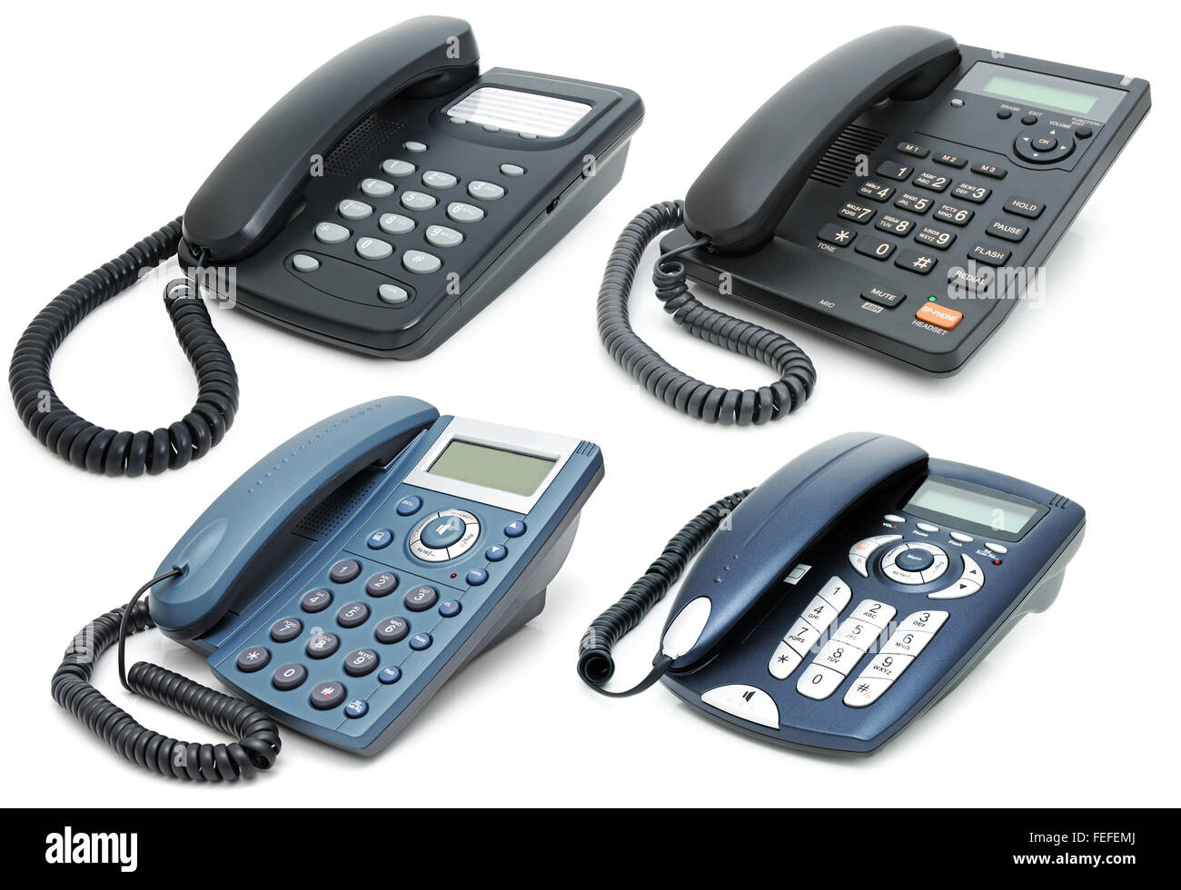 Digital phones isolated on white background. Set Stock Photo - Alamy