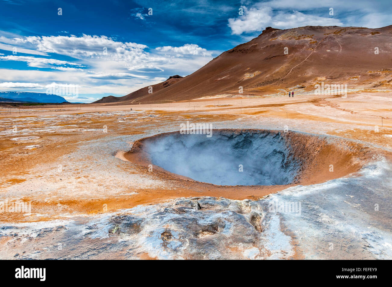 Boiling mudpot in Hverarond geothermal field in Iceland Stock Photo - Alamy