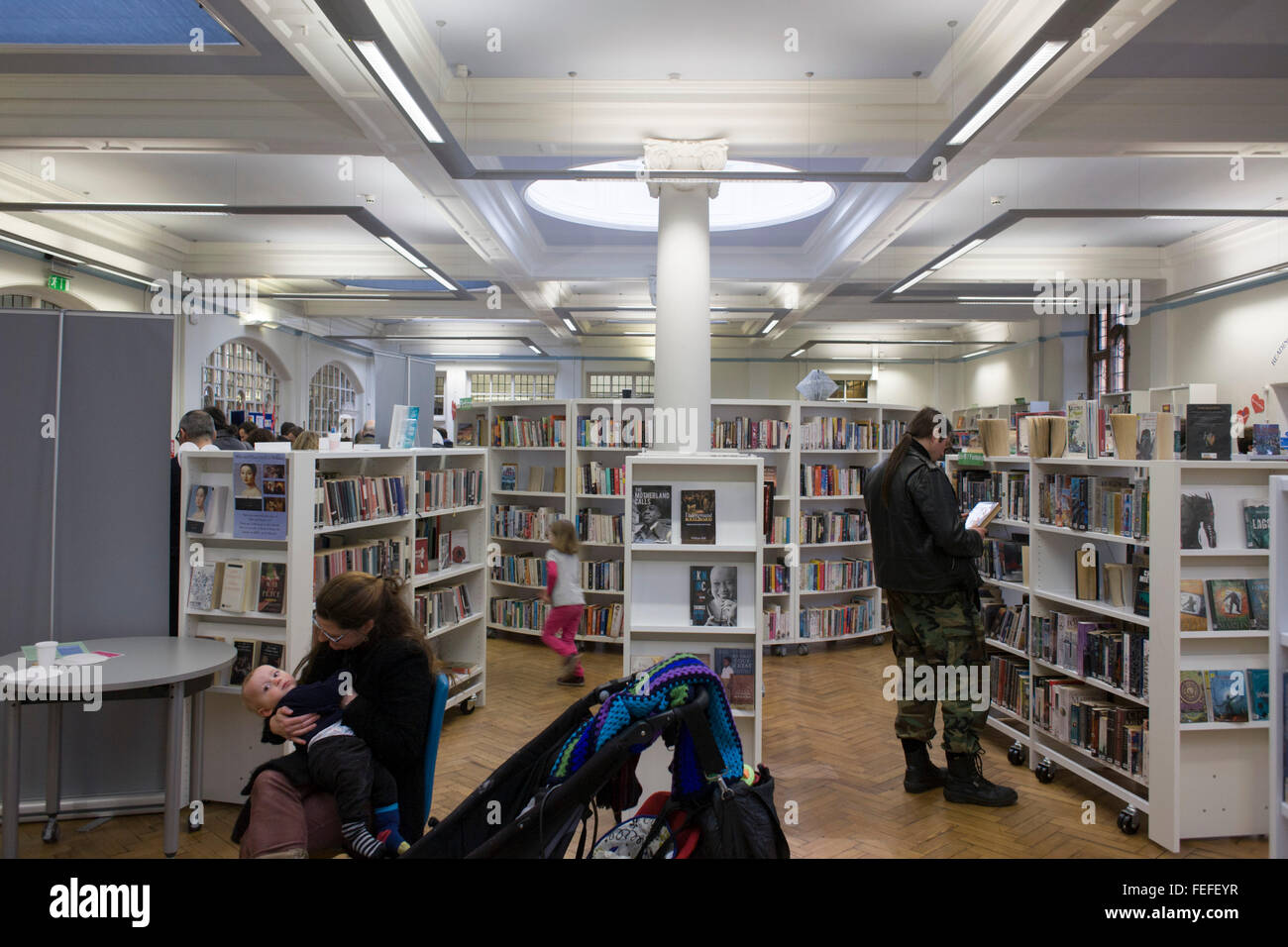 A breastfeeding mother in Carnegie Library, Herne Hill, south London ...