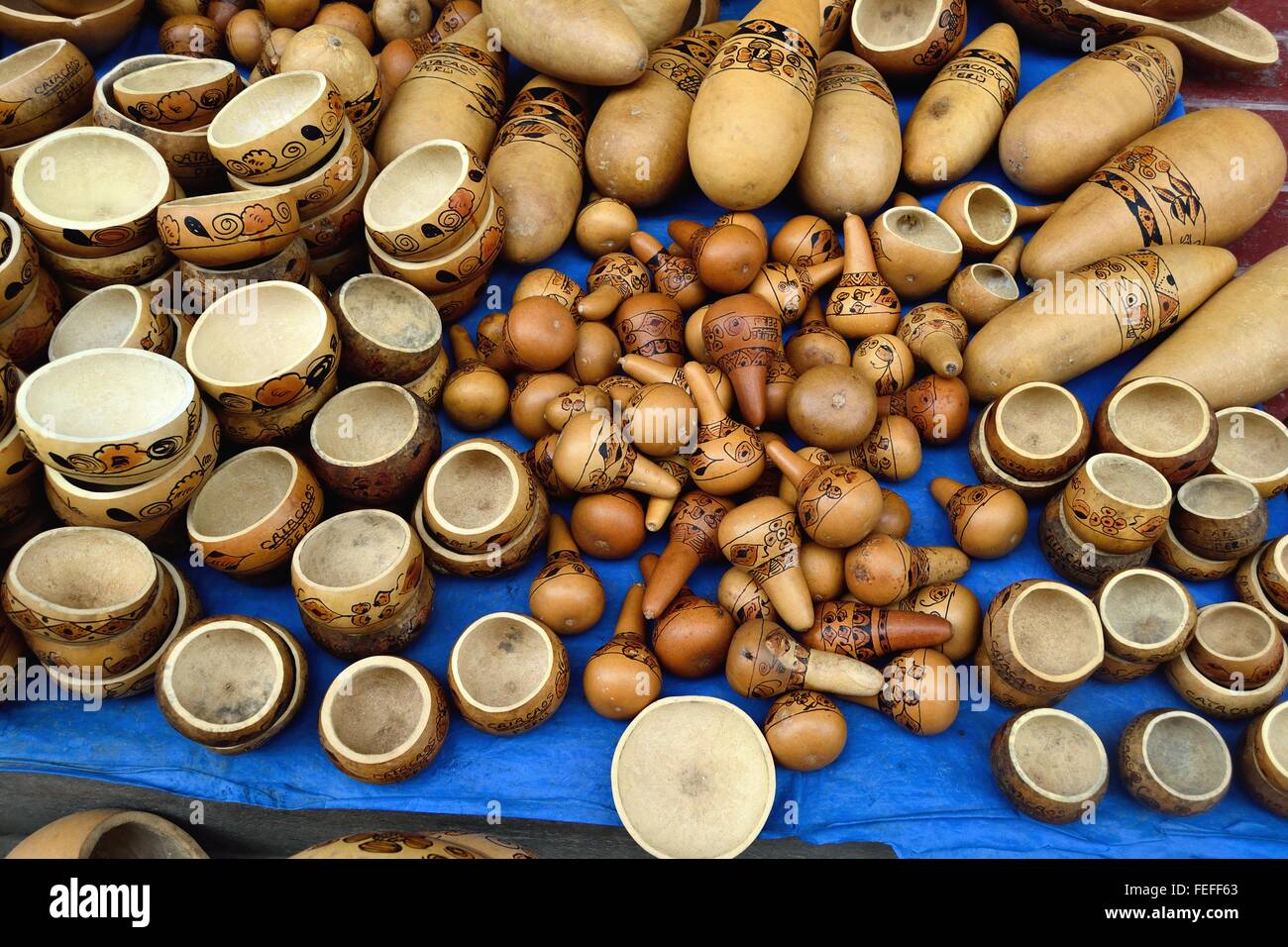 Typical punken bowls - Chicha de Jora - Fermented corn - Market in ...