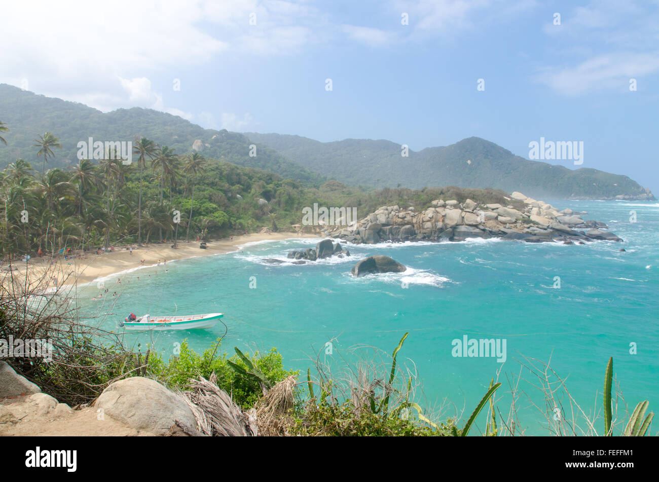 Beach in Tayrona National Park on the Caribbean coast of Colombia Stock ...